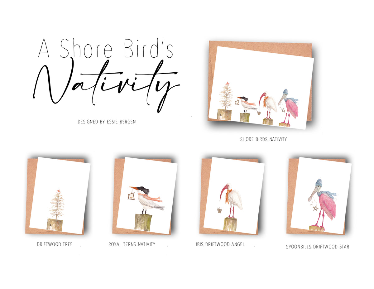 Shore Bird's Nativity - Christmas Card collection – Essie Bergen Artwork